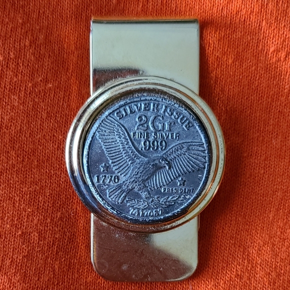 Vintage | Accessories | Vintage 2 Gram Silver Coin Money Clip Goldtone ...